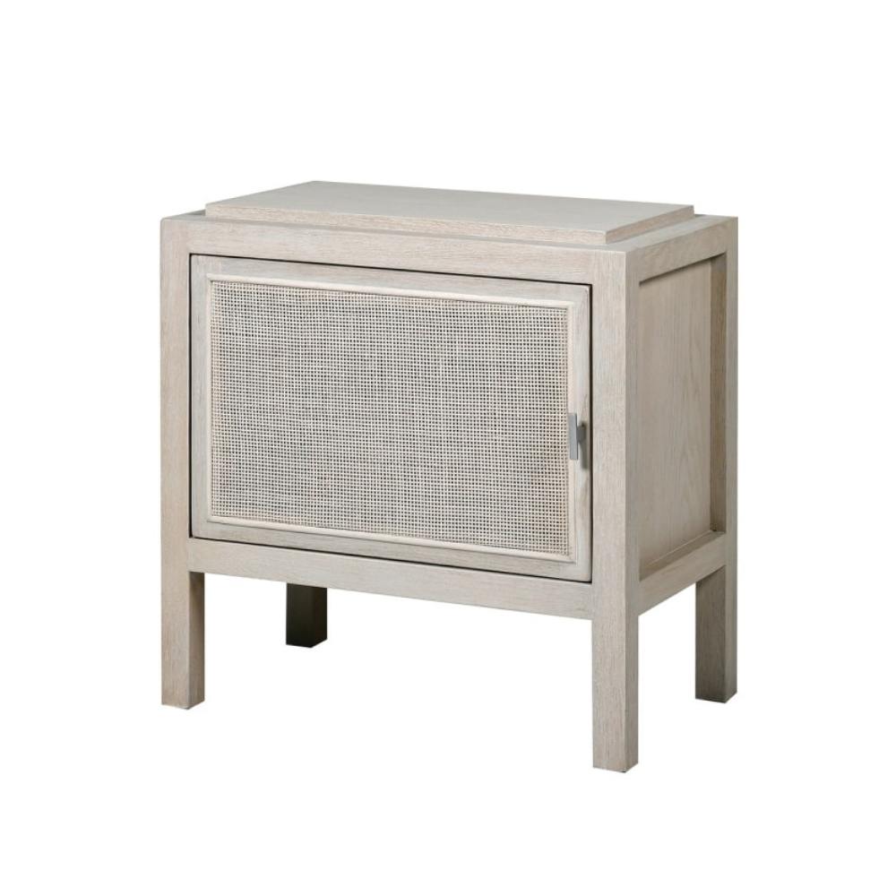 Taranto Bedside Table - White Wash with Rattan – Pod Furniture Ireland