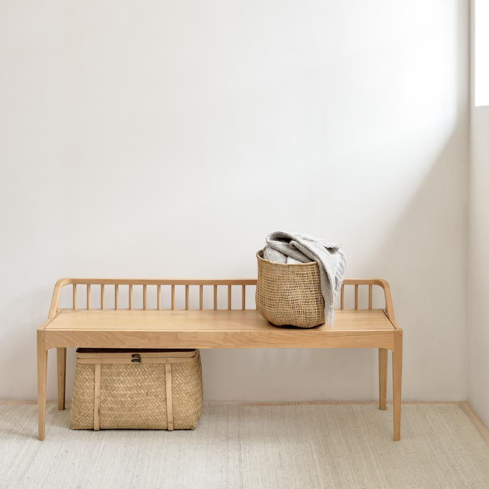 Buy Ethnicraft Spindle Bench – Solid Oak Bench with Spindle-Back ...